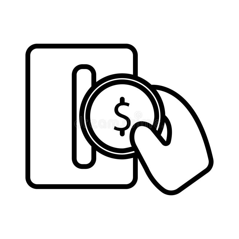 Insert the coin stock vector. Illustration of instruction - 2398346