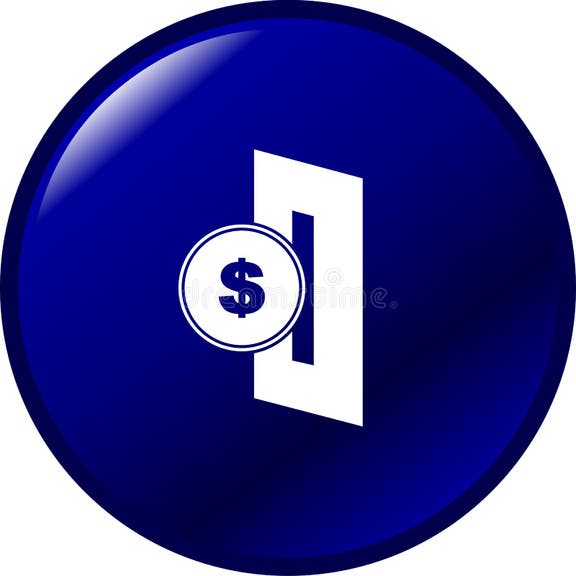 Insert Coin in Slot Vector Button Stock Vector - Illustration of round ...