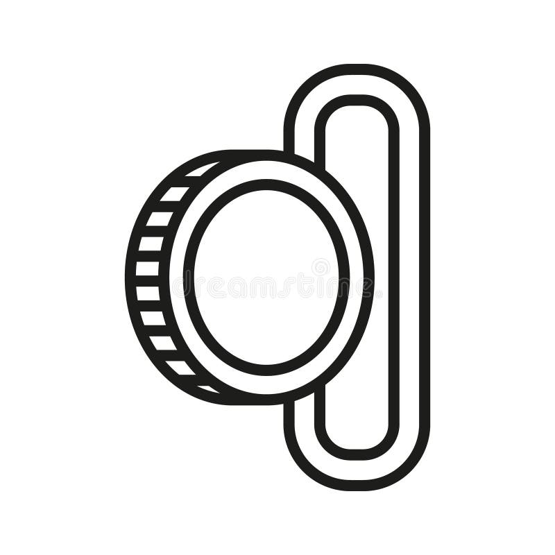 Insert Coin Line Style Icon Stock Vector - Illustration of token ...