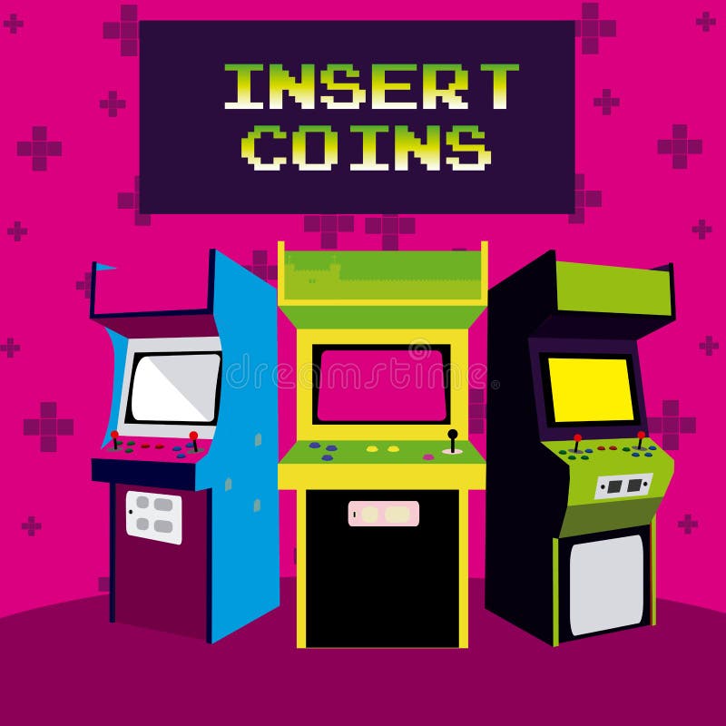 Insert Coins To Play Arcade Stock Vector - Illustration of character ...