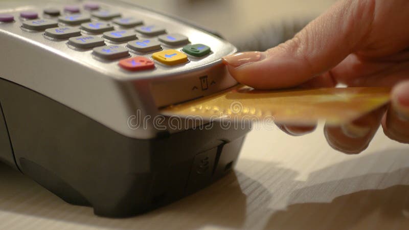 Insert the Credit Card into the Terminal and Press the Pin Code To ...