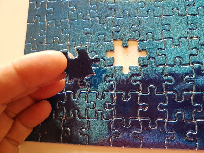 Insert the Last Piece of the Puzzle Stock Image - Image of insert, hand ...