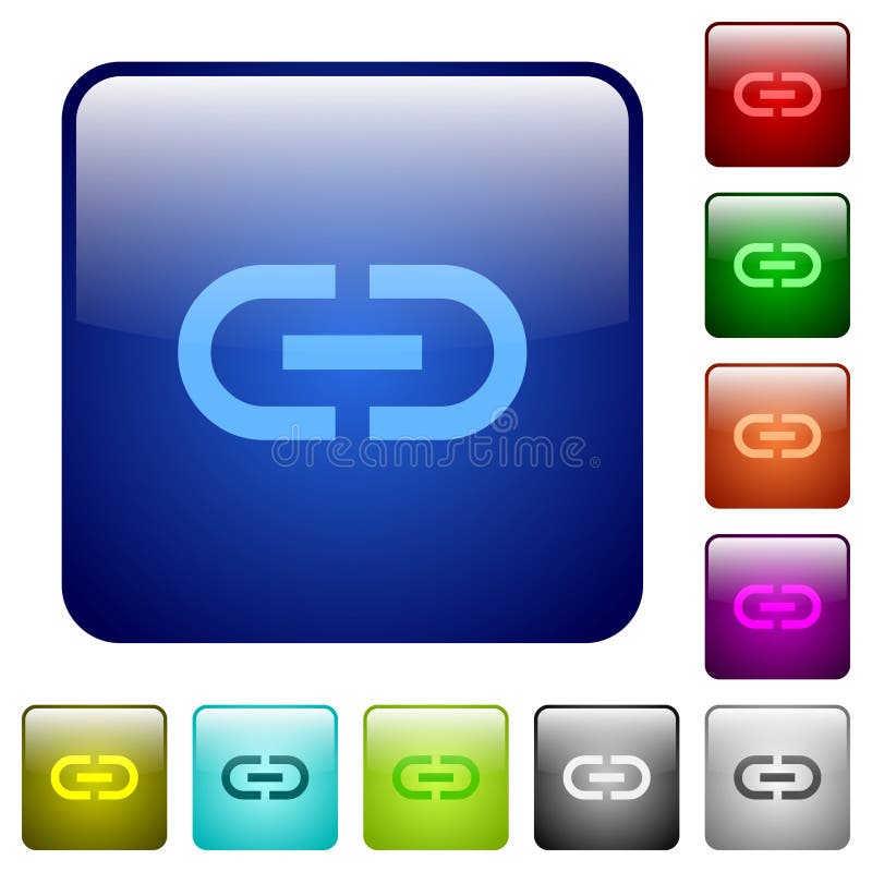 Insert Link Color Square Buttons Stock Vector - Illustration of place ...