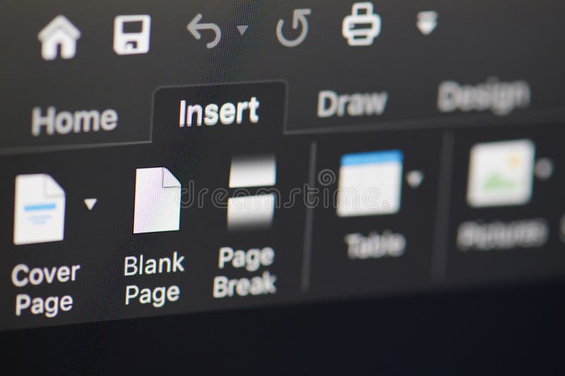 Insert In Microsoft Office Word Software Editorial Photography - Image ...