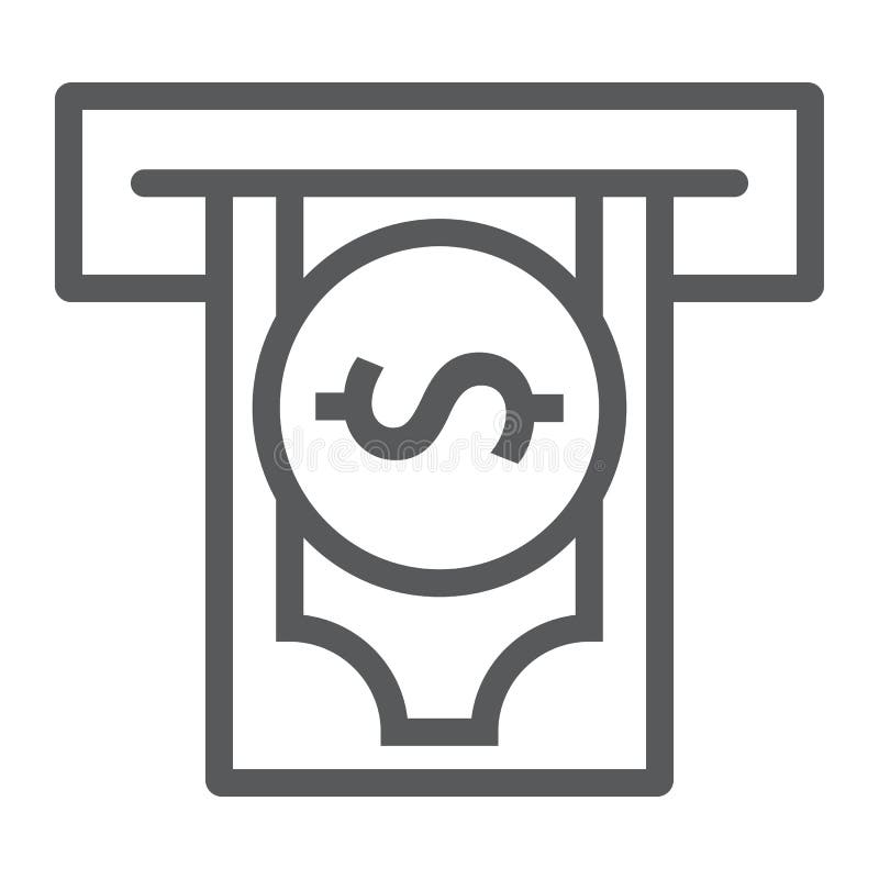 Insert Money Thin Line Icon, Finance And Banking Stock Vector ...