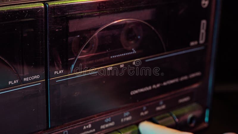 Insert the Music Cassette into the Cassette Player 2 Stock Footage ...