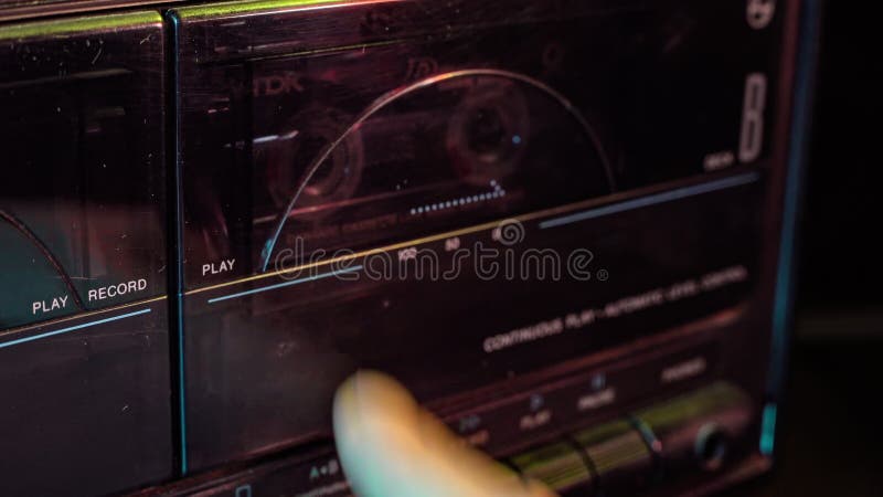Insert the Music Cassette into the Cassette Player Stock Footage ...