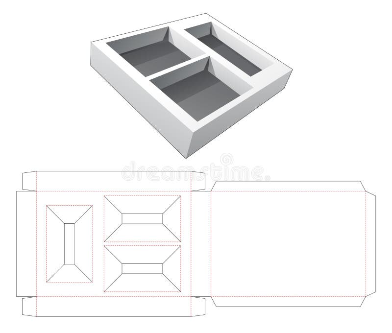 Packaging Box and Lid with Insert Die Cut Template Stock Vector ...