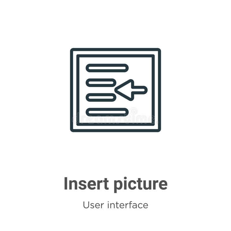 Insert Picture Outline Vector Icon. Thin Line Black Insert Picture Icon ...