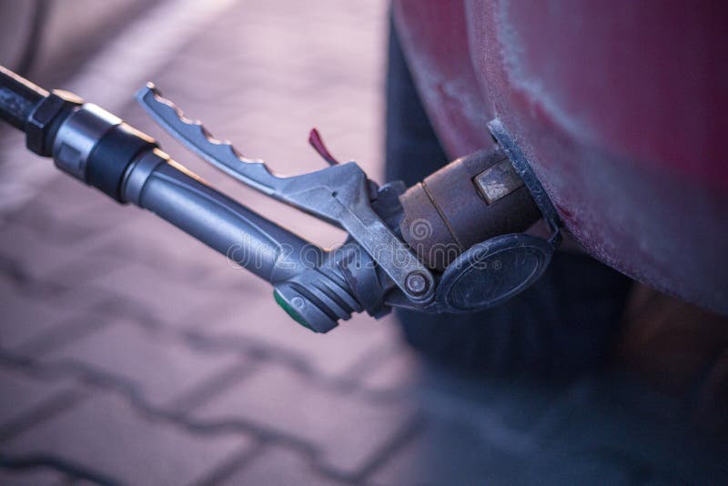 Insert the Pump into the Valve of the Gas Filling Machine Stock Image ...