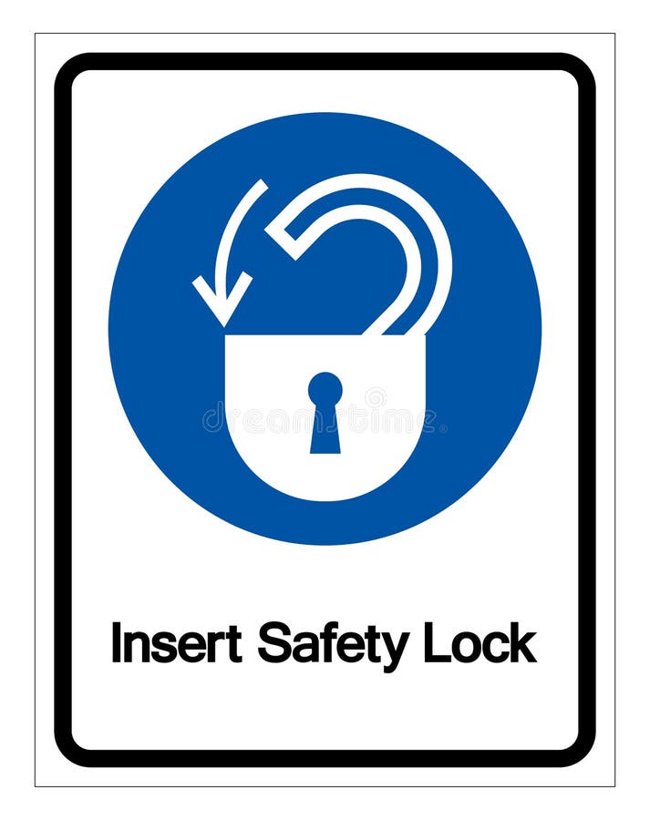 Insert Safety Lock Symbol Sign,Vector Illustration, Isolated on White ...