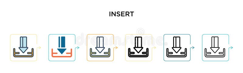 Insert Vector Icon in 6 Different Modern Styles. Black, Two Colored ...