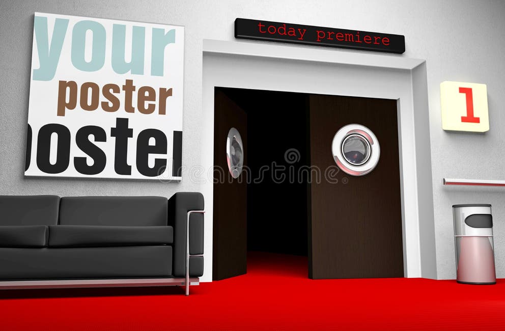 Insert Your Cinema Poster in Frame Stock Illustration - Illustration of ...