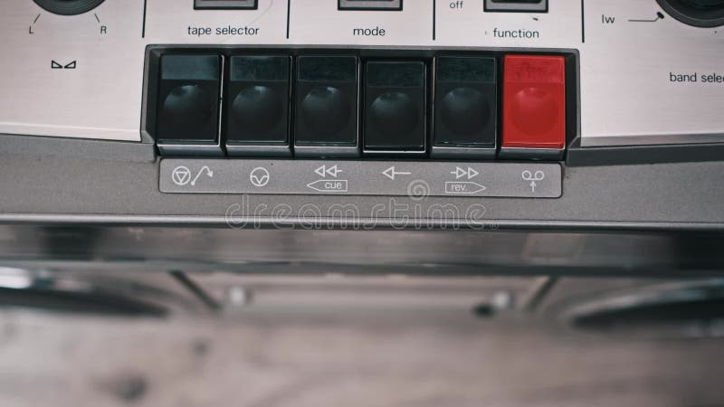 Inserting Cassette and Pressing Play on Retro Deck Stock Video - Video ...
