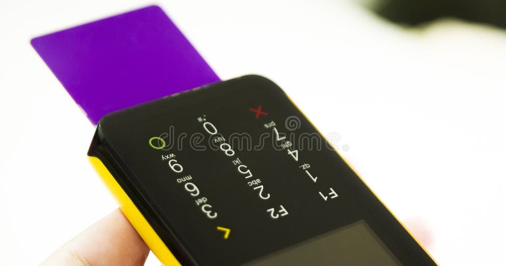 Inserting Credit Card into a Card Machine. Stock Photo - Image of ...