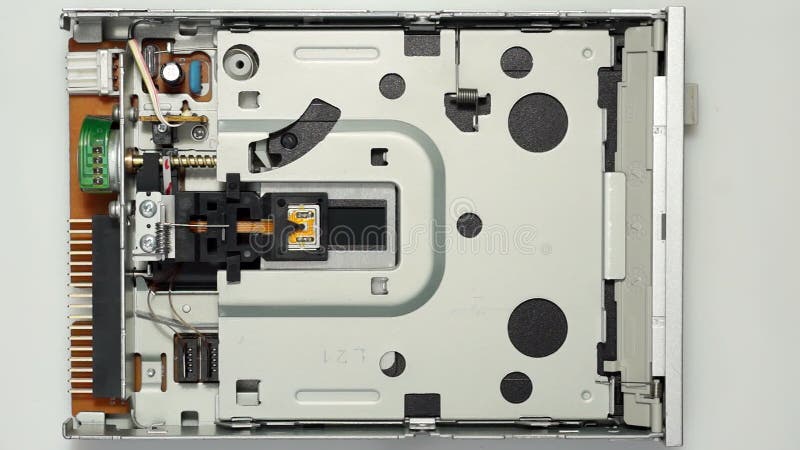 Inserting Floppy Disk into Opened Disk Drive 01 Stock Video - Video of ...
