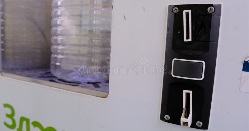 Inserting One Coin into Water Filter Vending Machine Water Filter ...