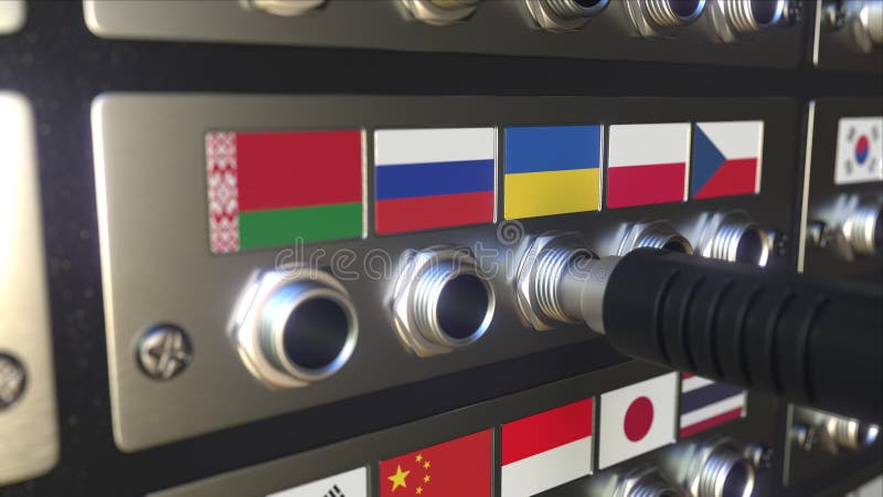 Jack Plug with Flag of Ukraine. Conceptual 3d Rendering Stock ...