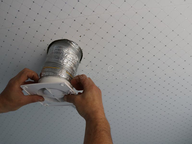 Installation of Household Ceiling Ventilation Stock Photo - Image of ...
