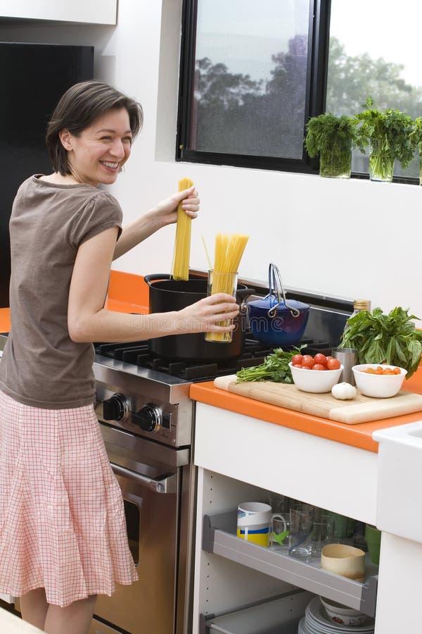 Inserting spaghetti stock photo. Image of meal, home, carbohydrates ...