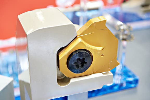 Inserts on Lathe Threading Tool Cutter Stock Image - Image of metal ...