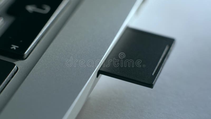 Inserts the SD Card into the Laptop Stock Footage - Video of hardware ...