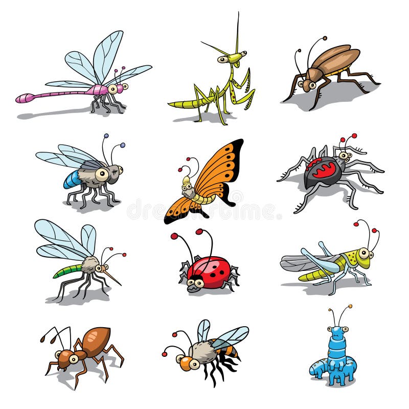 Insetos engraçados ilustração stock. Ilustração de mosquito - 42050474