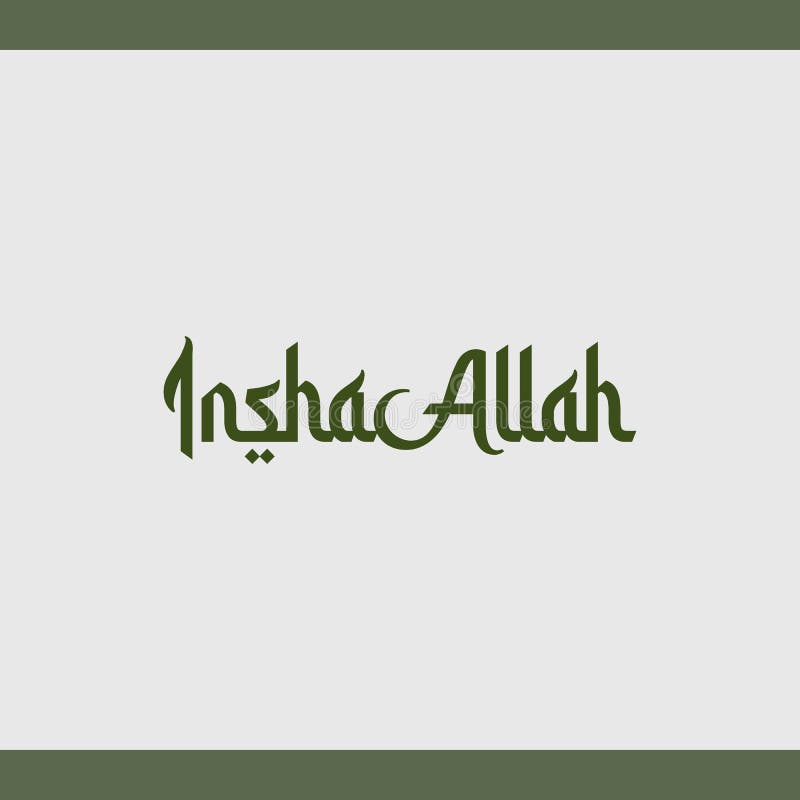 Inshaallah Religious Greetings Arabic Style Typography Text. Stock ...
