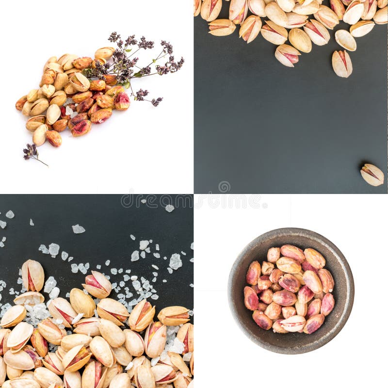 Inshell Pistachios and Peeled Pistachios Stock Photo - Image of ...