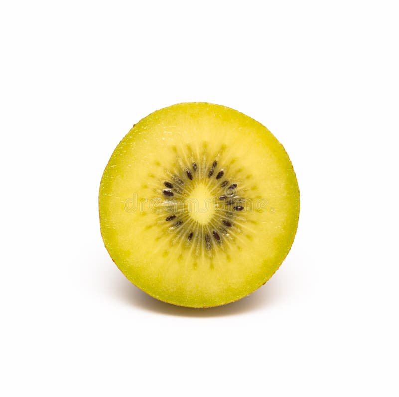 Insida av en gul kiwi fotografering för bildbyråer. Bild av kärnor ...