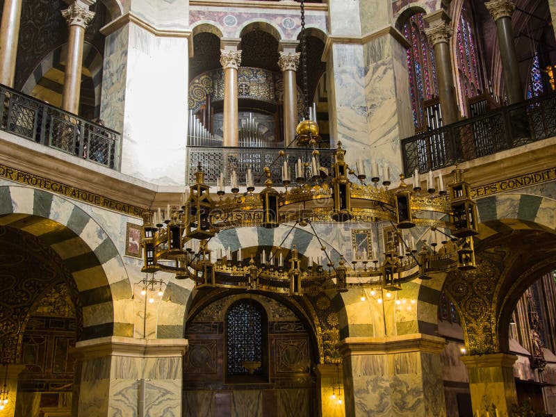 Inside Aachen Medieval Cathedral Editorial Stock Image - Image of ...