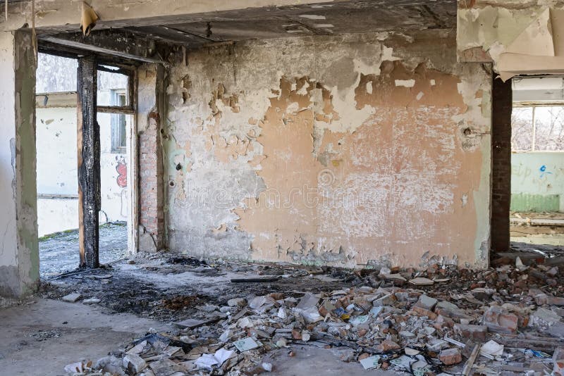 Inside of an Abandoned Building Stock Image - Image of aged, country ...