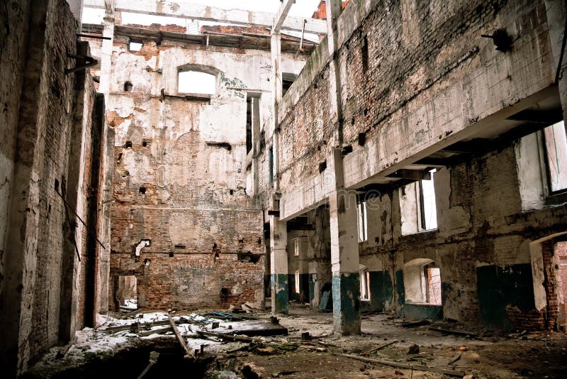 Inside Abandoned Sugar Factory of Red Brick Stock Photo - Image of ...