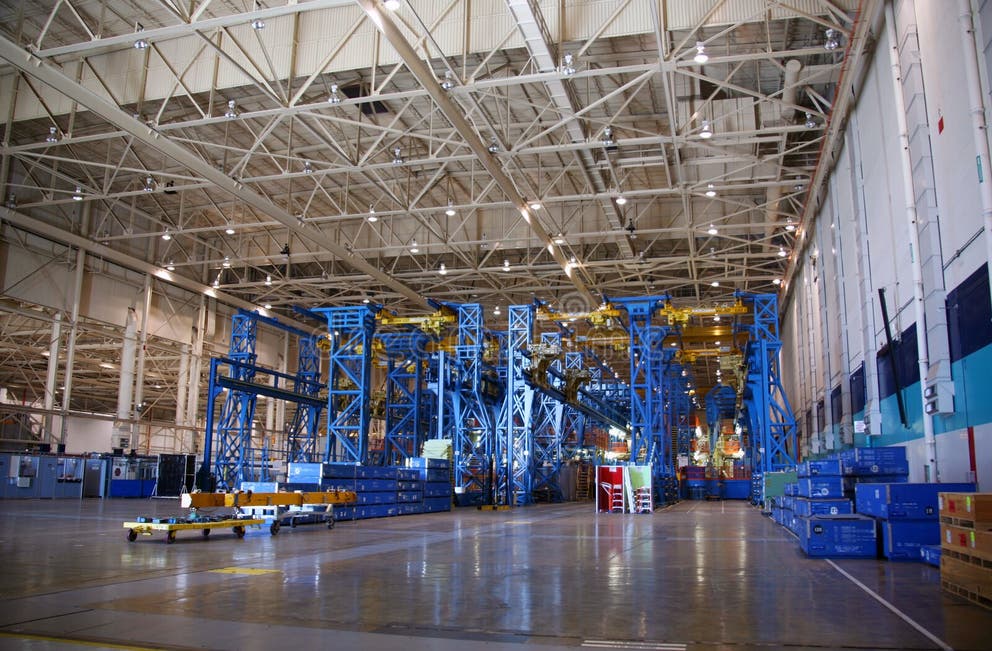 Inside Aerospace Production Facility Stock Photo - Image of airplane ...