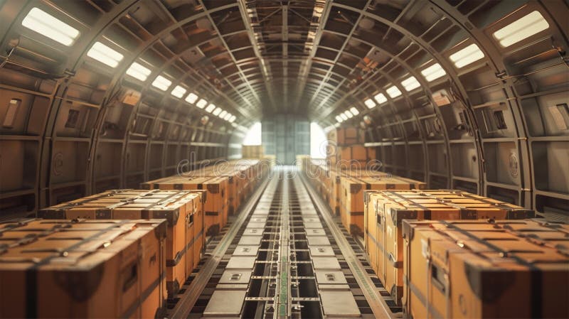 Inside Air Cargo Hold stock illustration. Illustration of supply ...