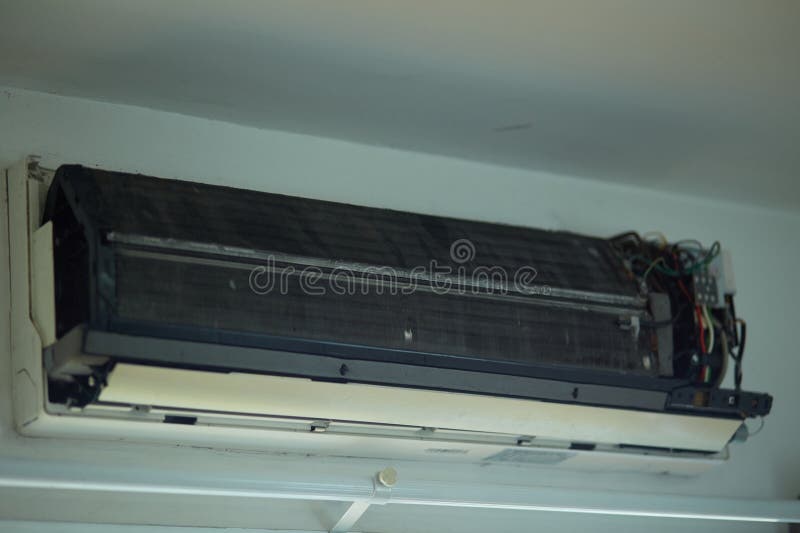 Inside of Air Conditioner on the Wall Stock Image - Image of light ...