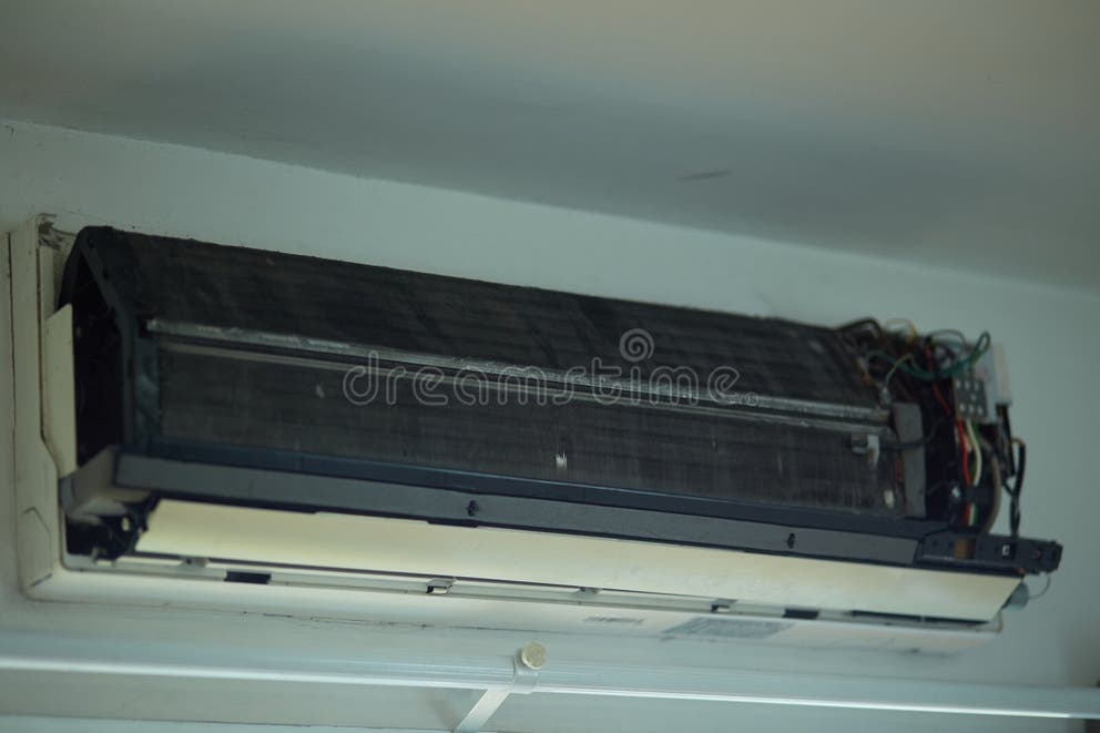 Inside of Air Conditioner on the Wall Stock Image - Image of light ...