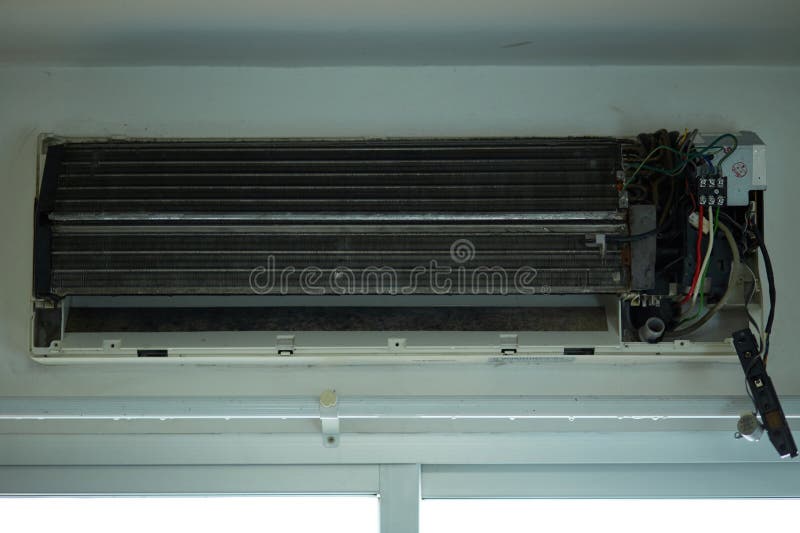 Inside of Air Conditioner on the Wall Stock Image - Image of cold ...