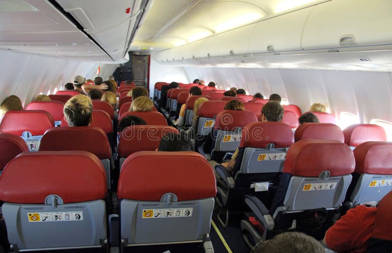 Inside an airplane stock image. Image of safety, cabin - 2225587