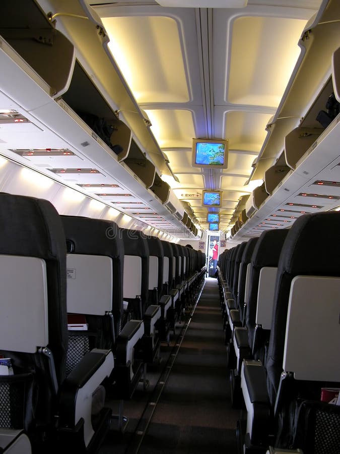 Inside airplane stock image. Image of back, flying, passengers - 39481
