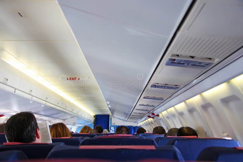 Inside airplane stock photo. Image of travelers, passengers - 9437748