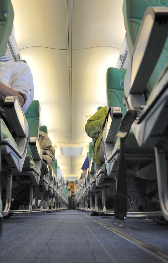 Inside an airplane stock image. Image of safety, cabin - 2225587