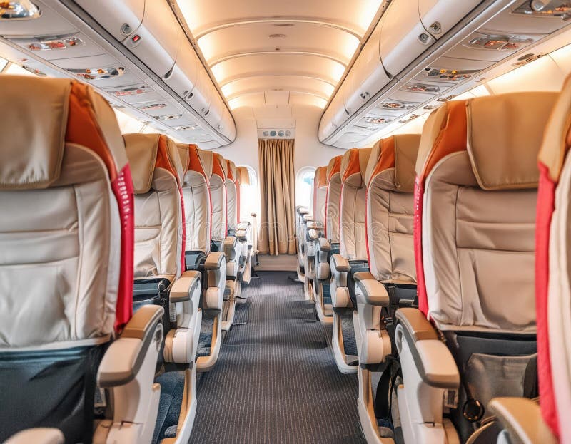 Passenger Seat with Empty Seats between Two Rows. Generated with AI ...