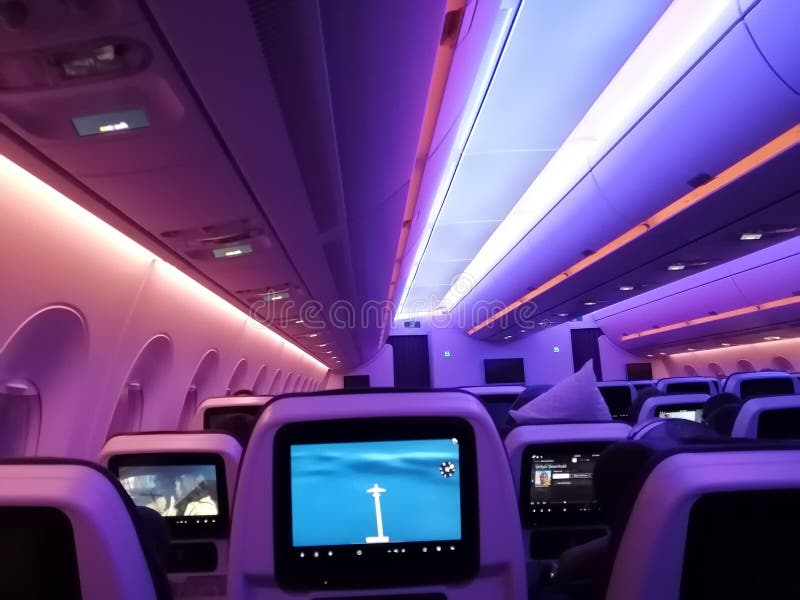 Inside the airplane editorial photo. Image of interior - 201157861