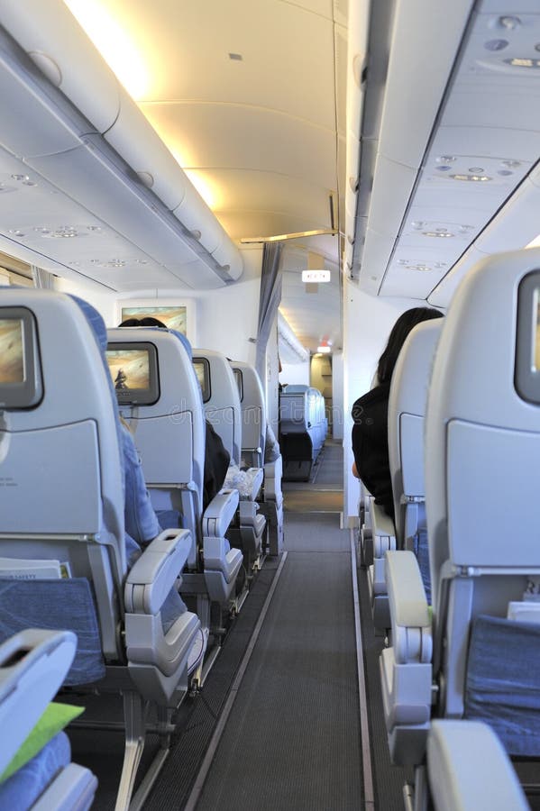 Inside an airplane stock image. Image of safety, cabin - 2225587