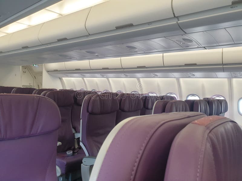 Inside an Airplane before Take Off Stock Image - Image of plane, inside ...