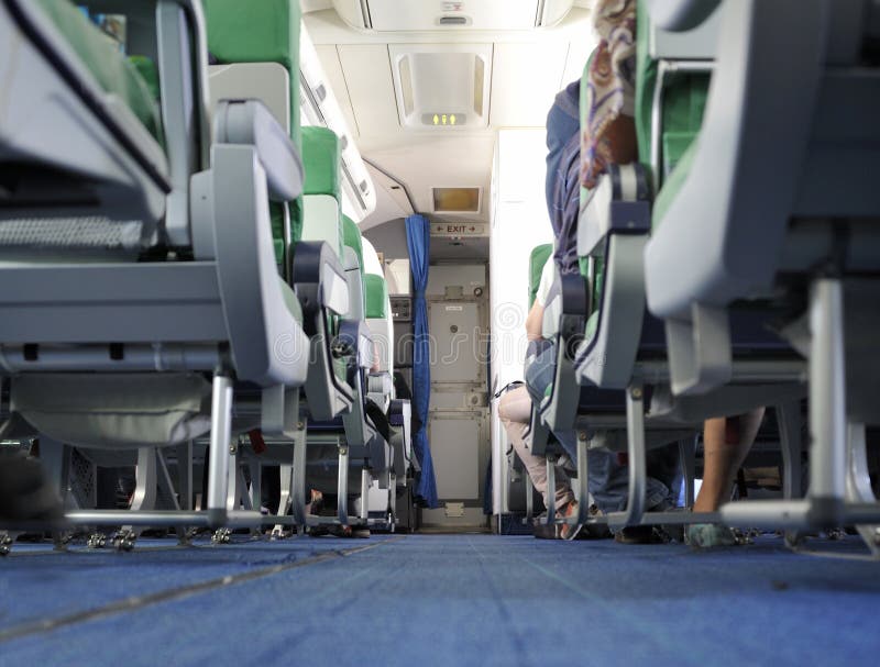 INside an airplane stock image. Image of attendant, pilot - 10451451