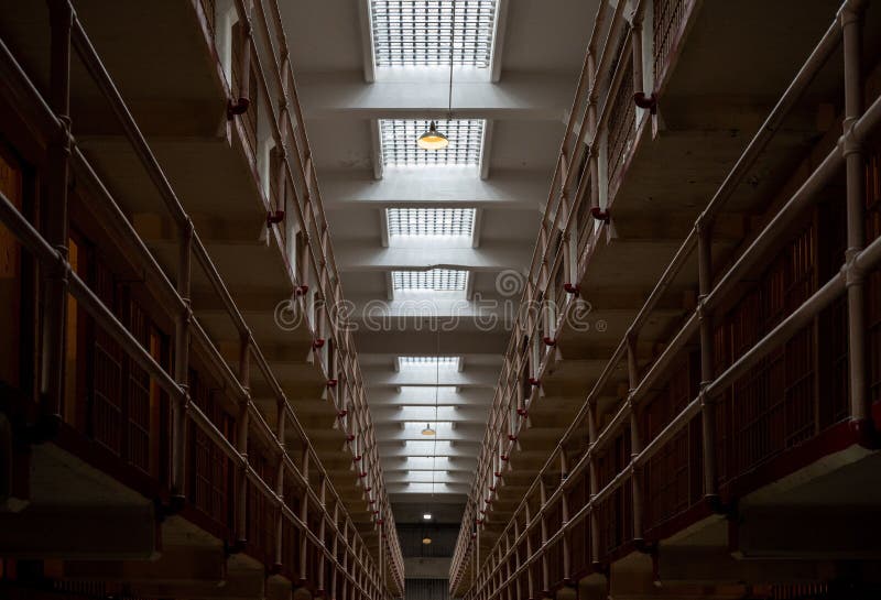 Inside of the Alcatraz Prison Stock Image - Image of tourism, view ...