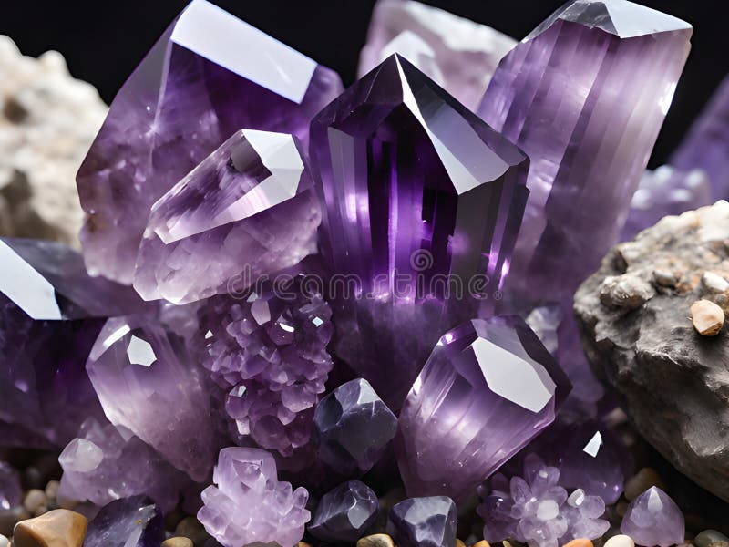 Inside of Amathyst Quartz Geode Stock Illustration - Illustration of ...