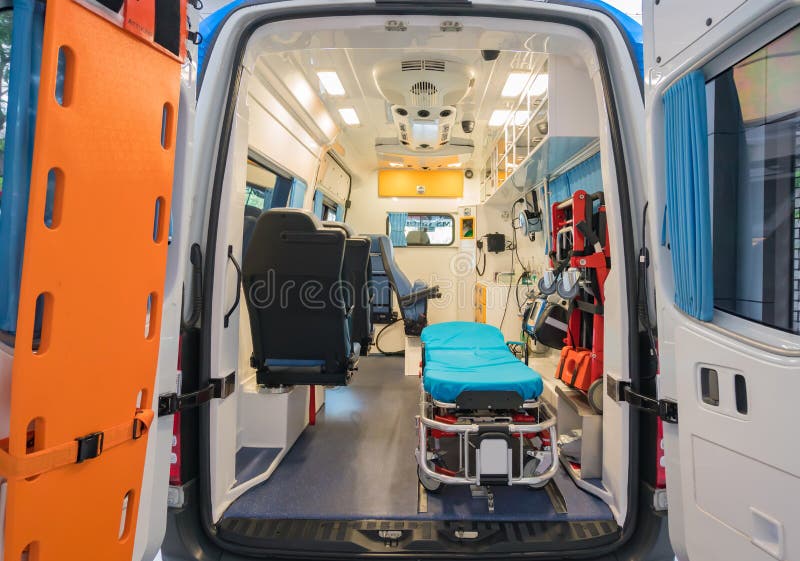 Inside of an Ambulance for the Hospital Stock Photo - Image of ...